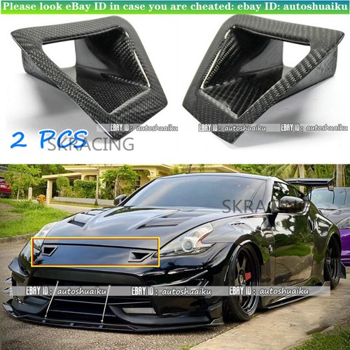 For Nissan 370Z Z34 Carbon Fiber Front Bumper Vents Air Duct Scoop ...