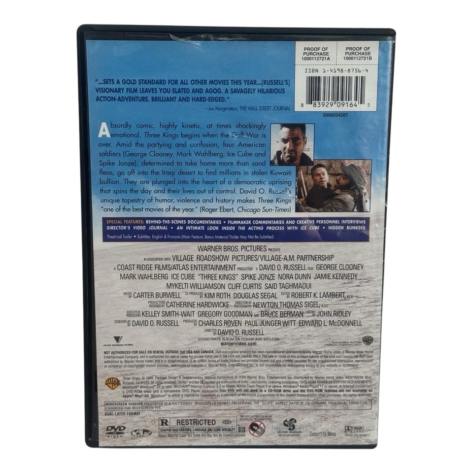 Three Kings: George Clooney, Mark Wahlberg, Ice Cube (DVD 2000 Warner ...