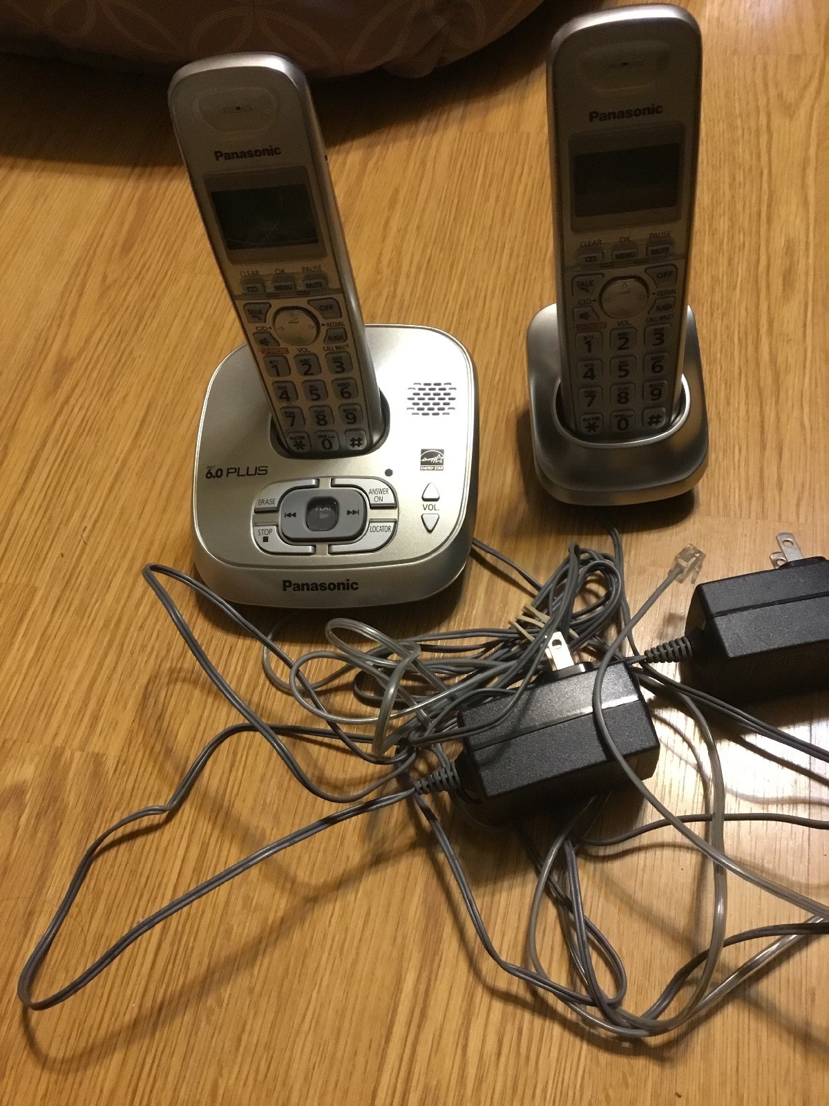 Panasonic - KX-TG4021 DECT 6.0 Plus 2-Handsets KX-TGA402 Cordless ...