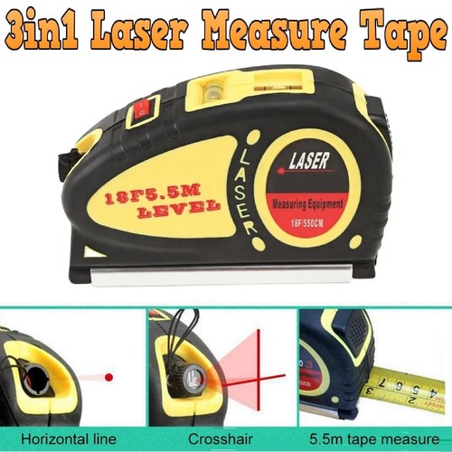 3 in 1 Digital Measure Tape Laser Distance Meter Measuring Tool Range ...