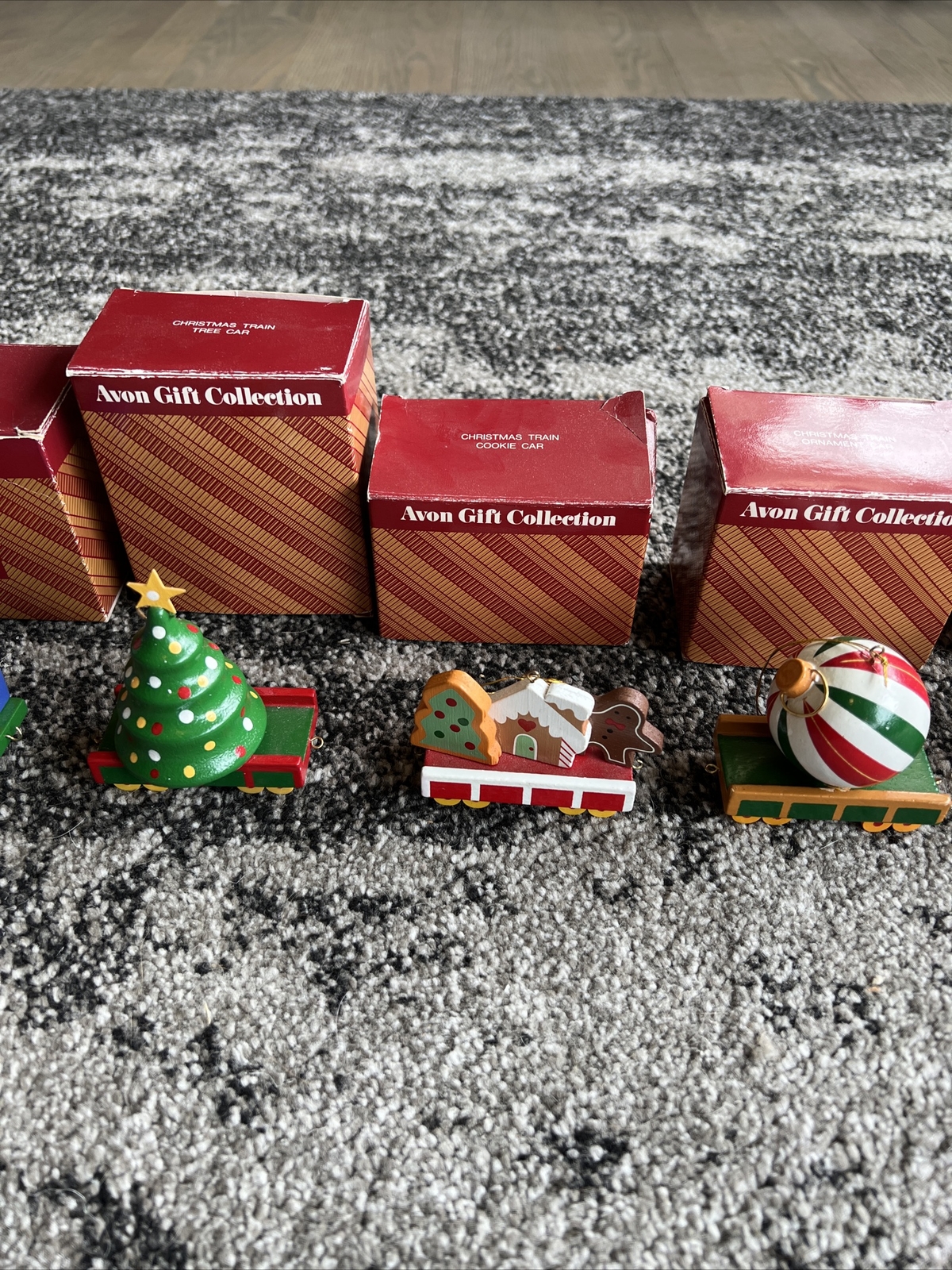 Vintage Avon Christmas Train Ornament Complete Set Of 6 In Original ...