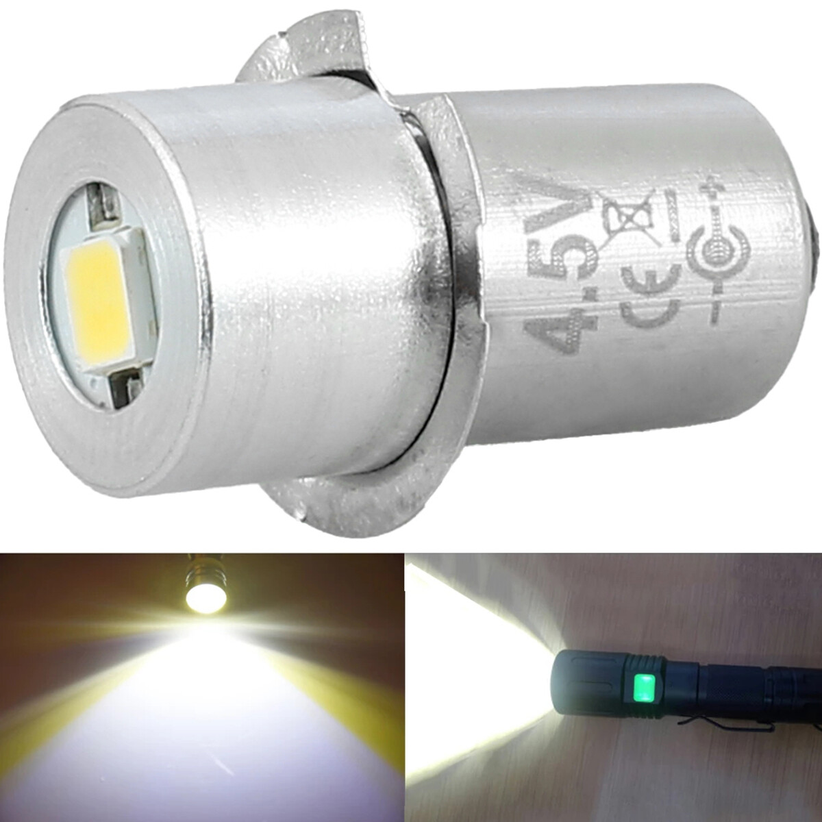 1W P13.5S Bulb 3V/4.5V/6V Flashlight Bulb 200LM 6000K Cold White Light LED bvOFp | eBay