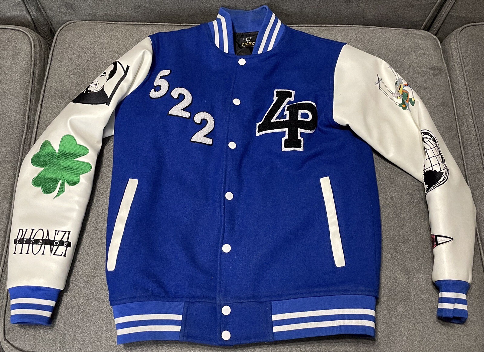Varsity Jacket Life Of Phonzi Designer Madoff Shamroc… - Gem