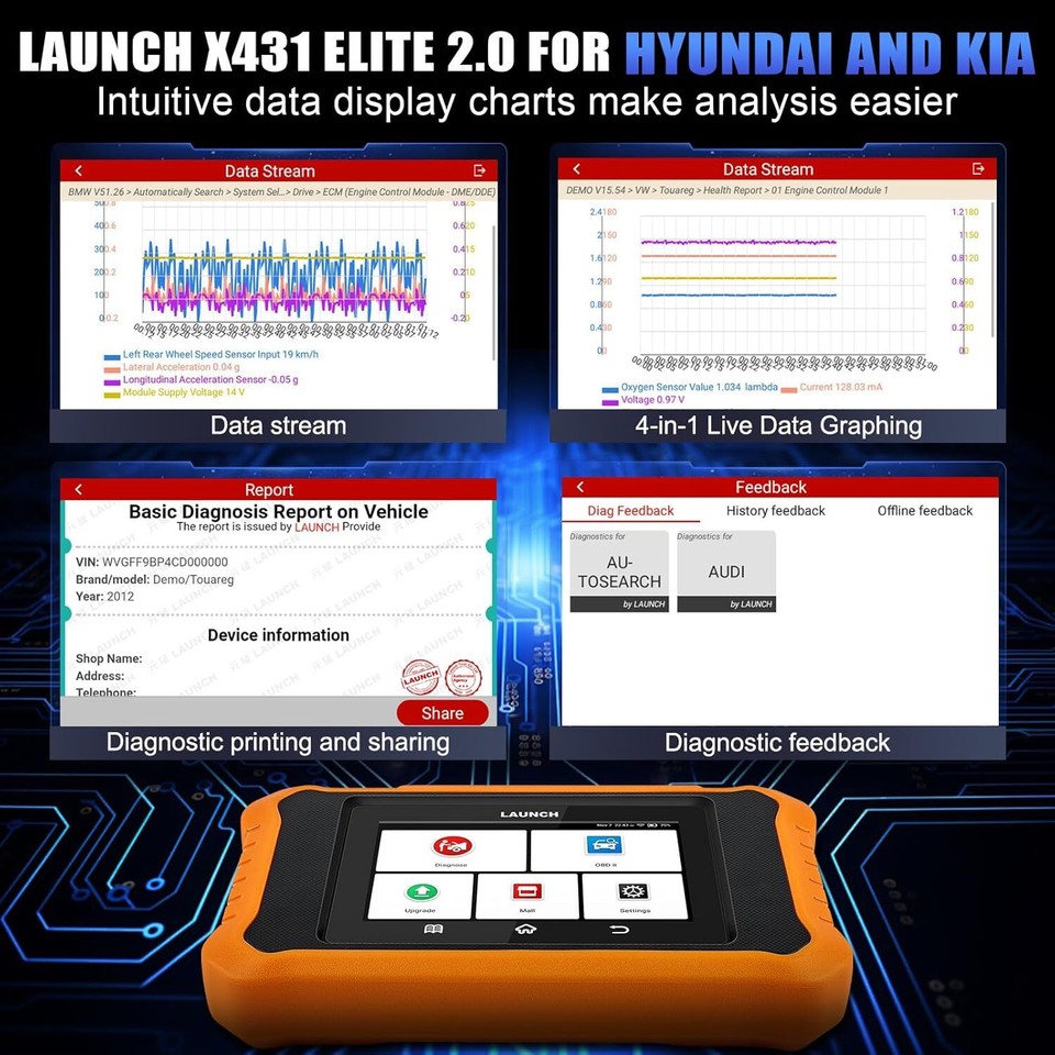 LAUNCH Elite 2.0 for Kia & Hyundai Full Diagnostic Scanner ...