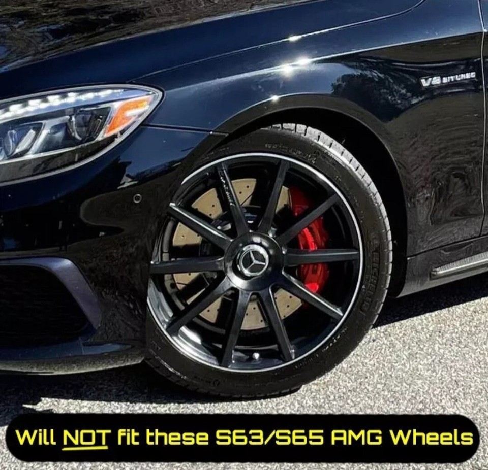 Mercedes Benz C63s E63s CLS63s AMG black center cap wheel hub cover ...