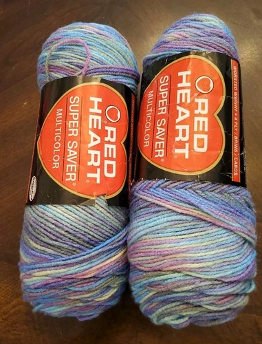 Red Heart Super Saver Lot of 2 Stripes Yarn 0310 MONET Multicolor ...