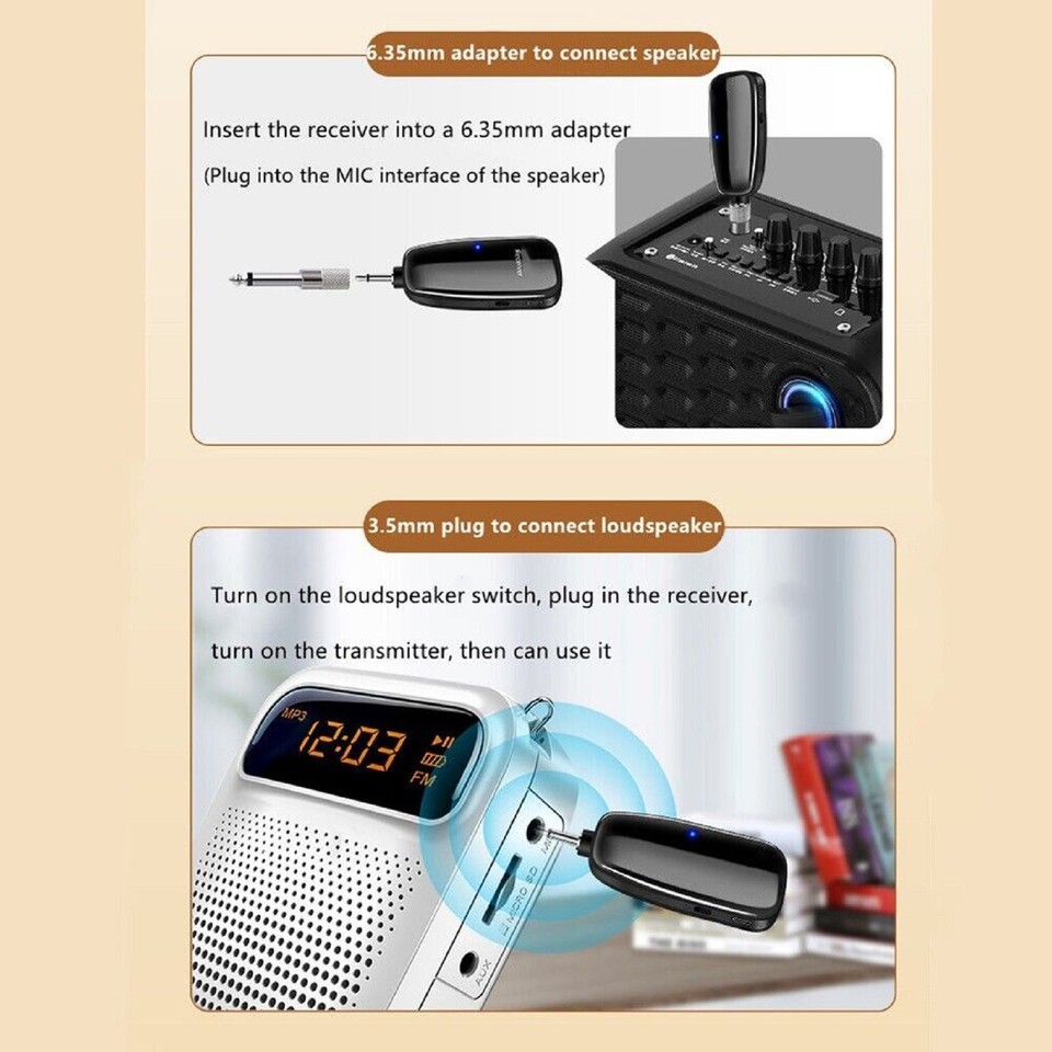 30Hz-16000Hz Microphone For Trumpet Saxophone Instrument UHF 50M Range ...
