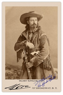 BUFFALO BILL CODY Old West Legend Vintage Mora Photo Cabinet Card RP | eBay
