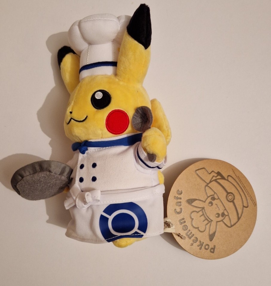 Official Pikachu Plush White Chef Hat Pokemon Cafe Japan Doll Soft Toy ...