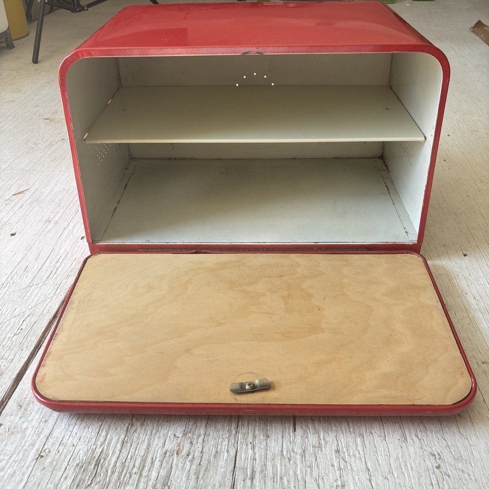MCM Lincoln Beauty Box Bread Box - 1950s RARE Red | eBay