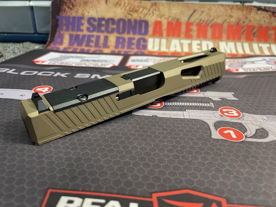 Glock 17 Complete Assembled Slide Ported Barrel RMR Gen 5 USA Made FDE ...