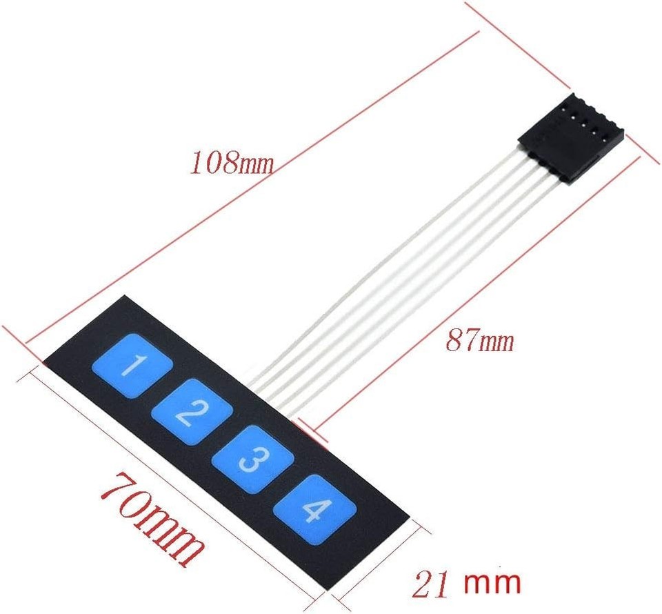 2PCS 1x4 Matrix Array 4 Key Membrane Switch Keypad Keyboard 4 Keys | eBay