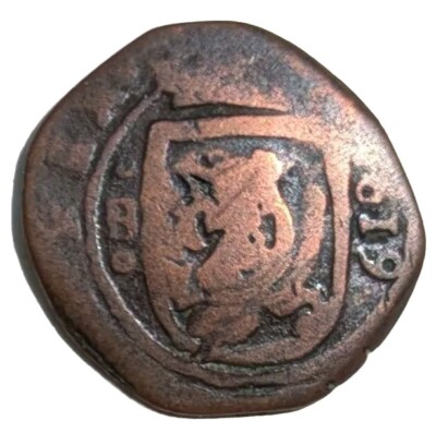 Spanish Coin: 1619 8 Maravedis Copper Cob, with Philip IV Counter-stamp ...