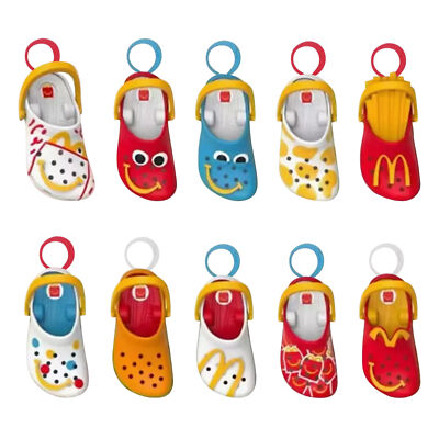 10 PCS Mc Donalds Full Set Mini Crocs Keychain Happy Meal Toys ...