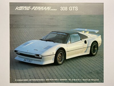 FERRARI 308 GTS/GTB KOENIG SPECIALS TUNING BROCHURE | PROSPEKT ...