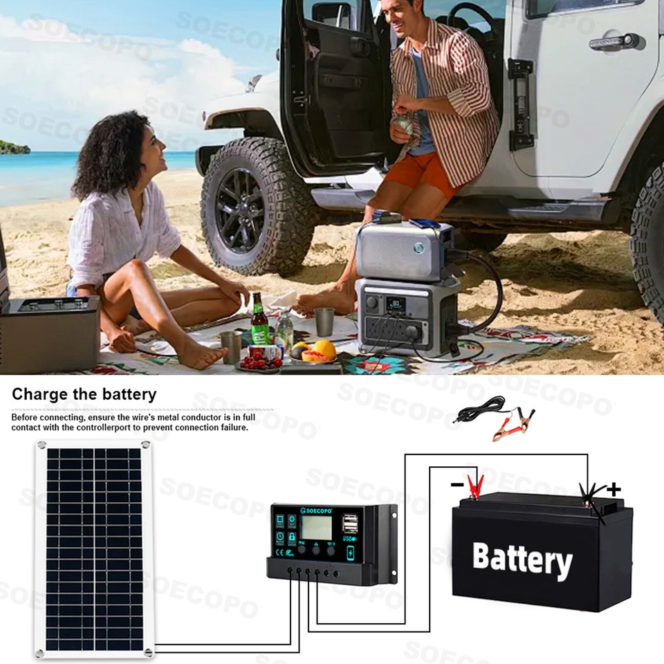 6000W-Complete Solar Panel Kit Solar Power Generator 100A Home 110V ...