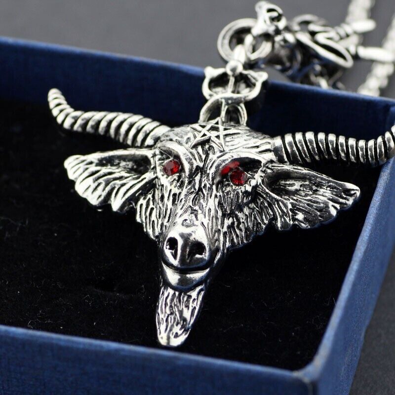 Men's Stainless Steel Hell sheep head Pendant Necklace Lucky Jewelry ...