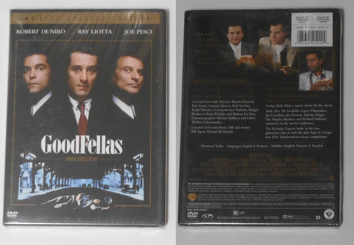 Goodfellas movie - Robert De Niro Ray Liotta Joe Pesci - sealed U.S ...