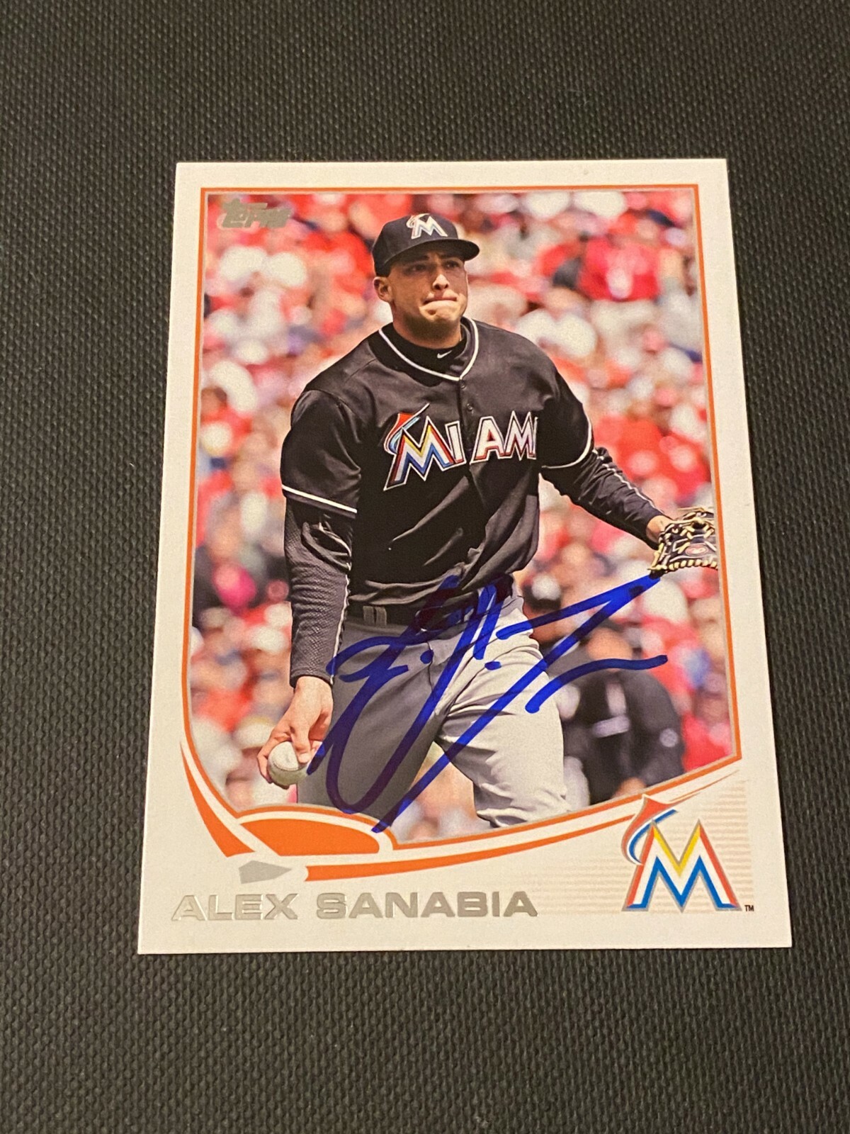 Alex Sanabia Signed 2013 Topps Update US Card Auto Miami Marlins ...