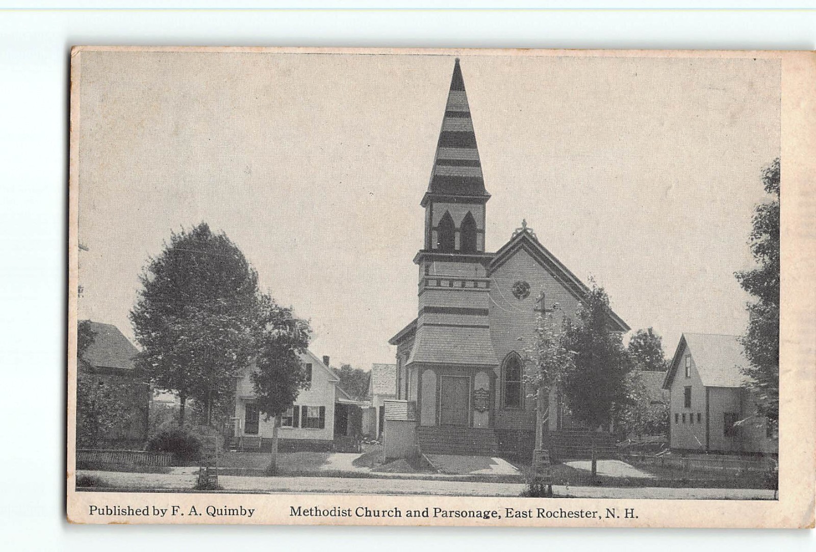 Old Vintage 1916 Postcard of Methodist Church and Parsonage in East ...
