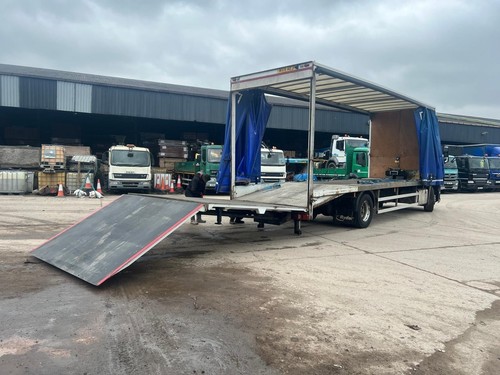 Mercedes-Benz ANTOS 1824 CURTAINSIDER WITH LOADING RAMP AND WINCH/CAR ...