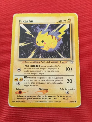 PIKACHU 70/111 PV50 NEO GENESIS EDITION 2 WIZARDS CARTE POKEMON FR RARE ...