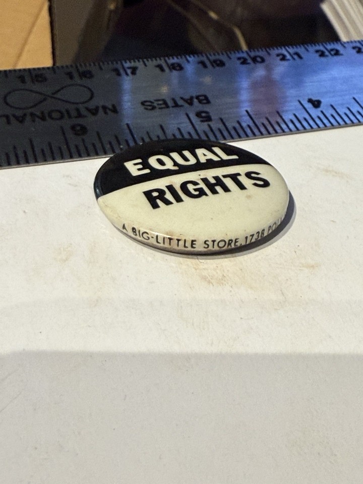 VINTAGE CIVIL RIGHTS COUNTER CULTURE PROTEST PIN BACK BUTTON 60s BIG ...