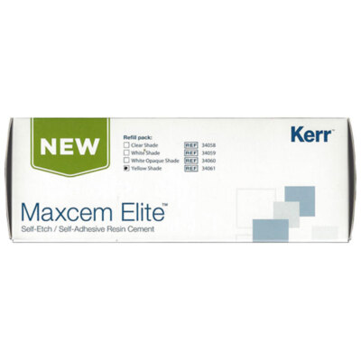Kerr 34061 Maxcem Elite Self Etch Adhesive Resin Cement 2Pk 5g EXP Sep ...