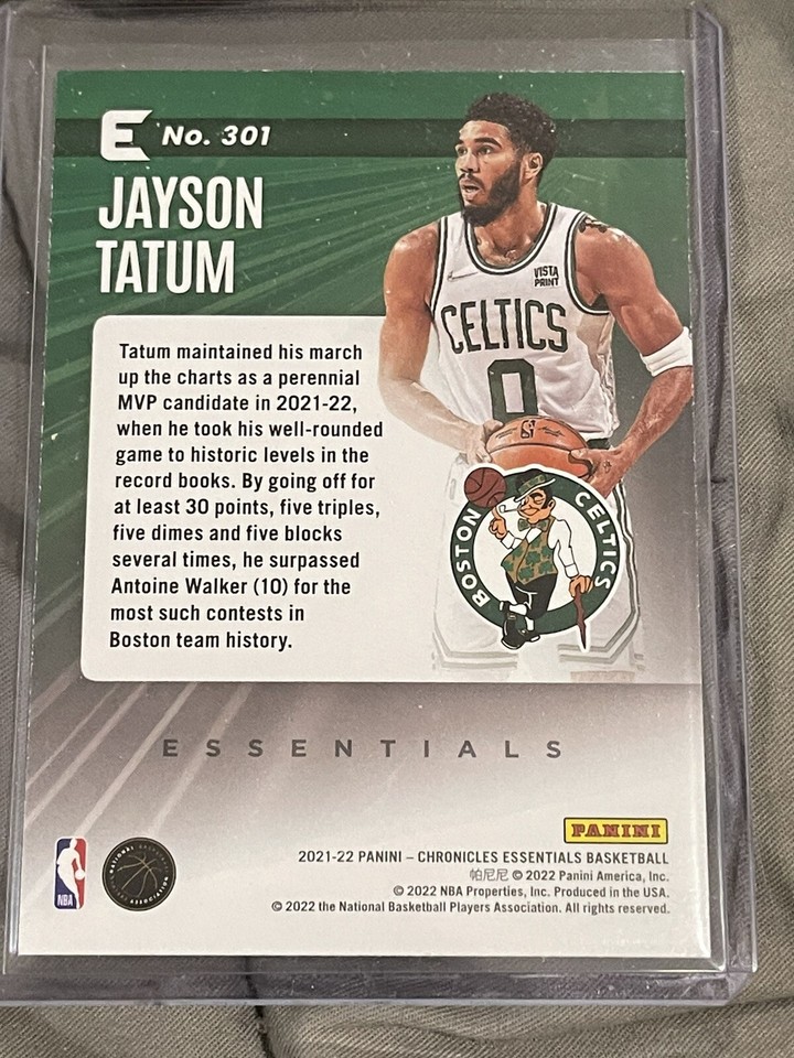 Jayson Tatum 2021-22 Essentials Color Match Silver Boston Celtics | eBay