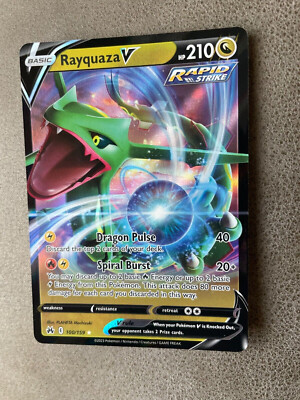 Rayquaza V 100/159 - Pokemon Crown Zenith Ultra Rare Holo • Dragon • NM ...