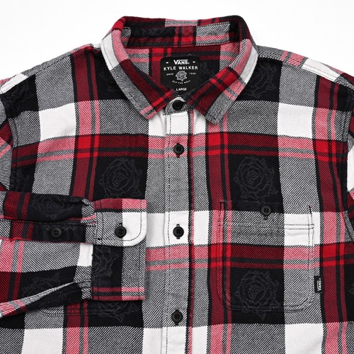 Vans Kyle Walker Flannel Shirt Mens Large Plaid Long Sleeve Skater ...