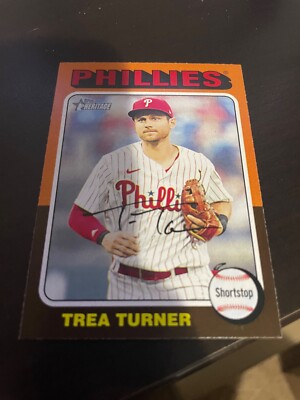 2024 Topps Heritage - Missing Facsimile Signature Variation Trea Turner ...