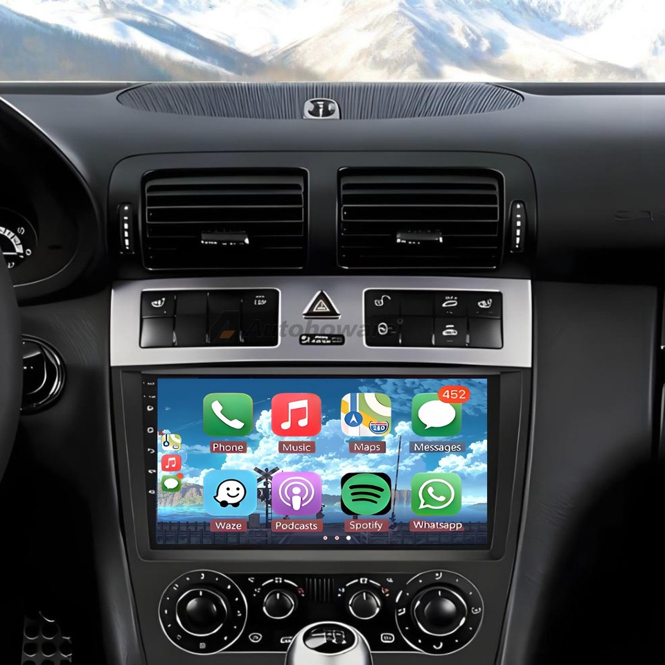9" Android 14 Car Stereo Radio 2+64G For Mercedes C-Class W203 2003 ...