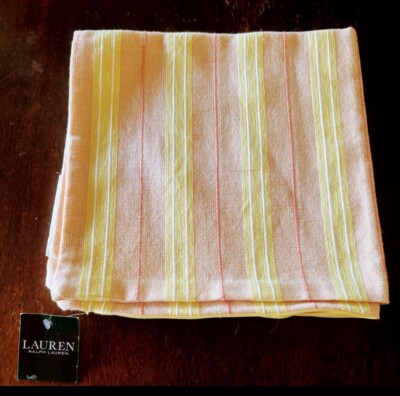Ralph Lauren Yellow Ticking Stripe Cotton Pillow Cover 22" x 22" | eBay