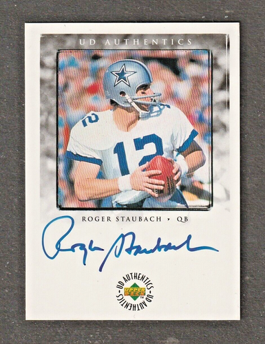 Roger Staubach 1998 UD Authentics Autograph Dallas Cowboys QB HOFer ...