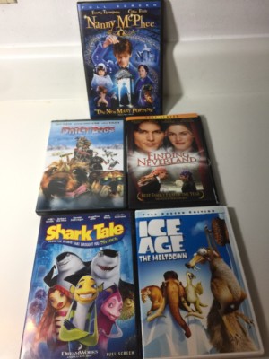 DVD 5 Kids Children Family DVD Movies Shark Tales Ice Age Chilly Dogs ...