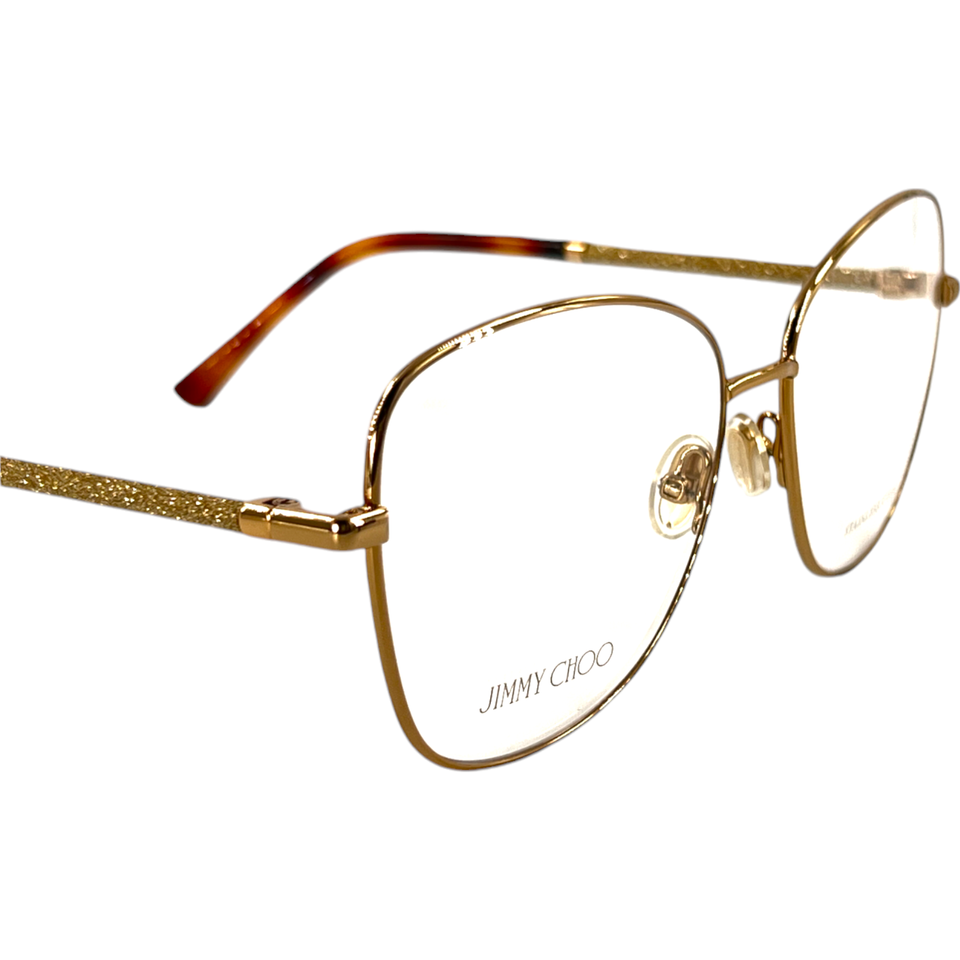 Jimmy Choo JC322 Womens Metal Eyeglass Frame 06J Gold Havana 56-15 ...