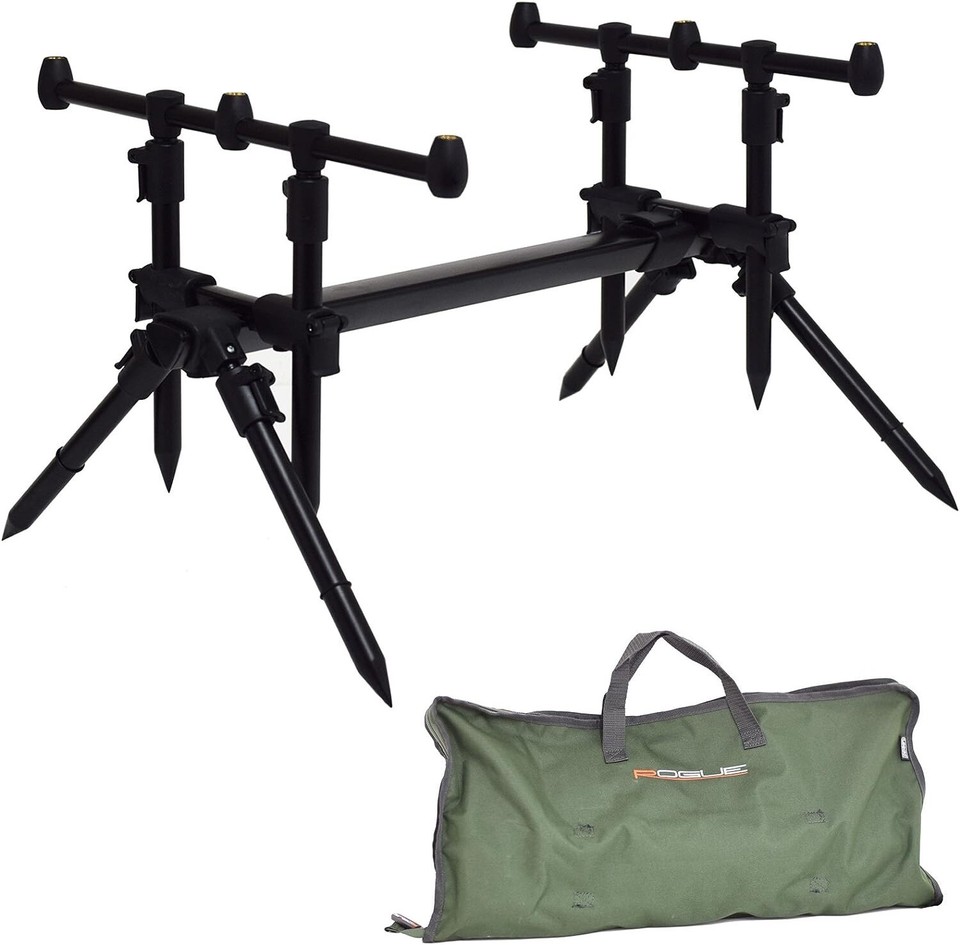 Leeda Rogue Carp Fishing 3 Rod Pod + Carry Case Carp Fishing X7000 ...