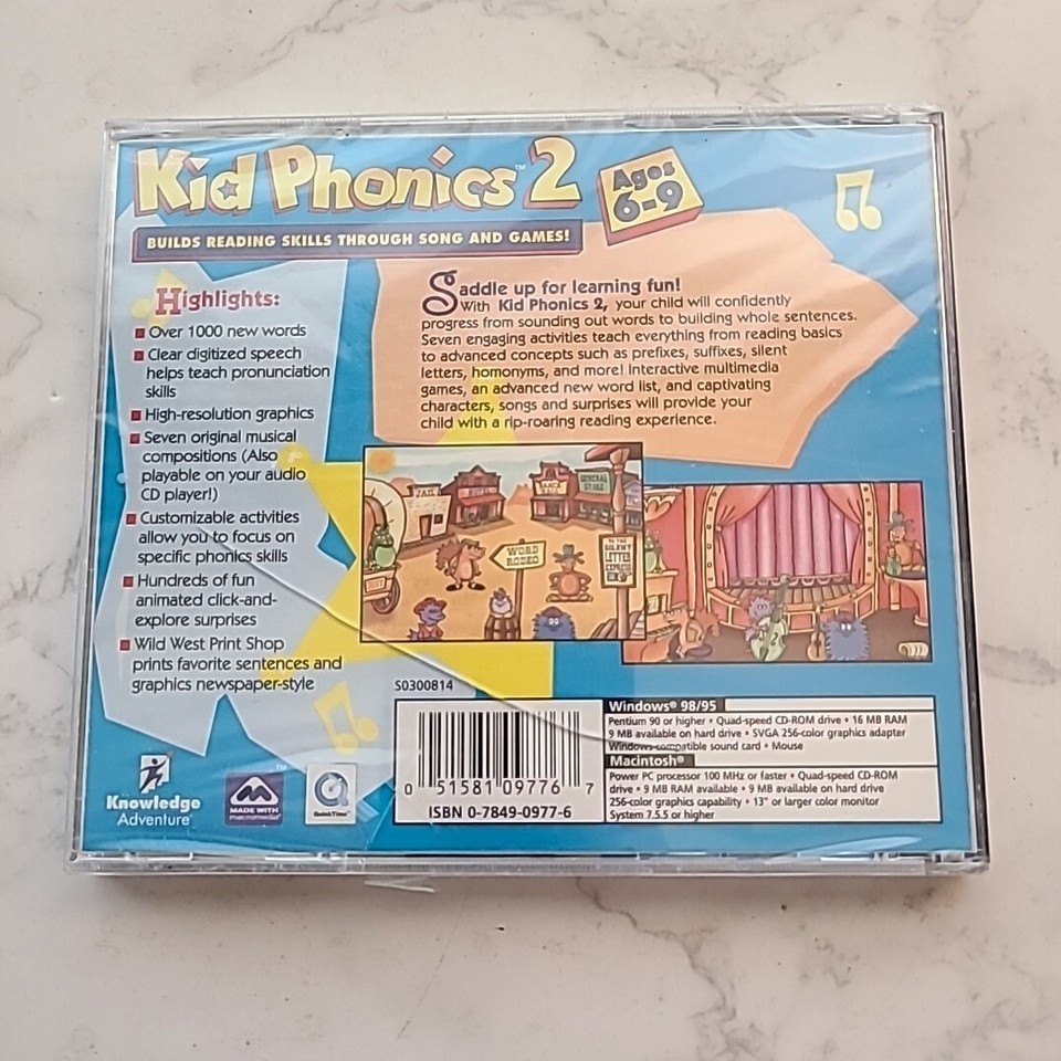 Kid Phonics 2 Ages 6-9 Builds Reading Skills Through songs and games ...