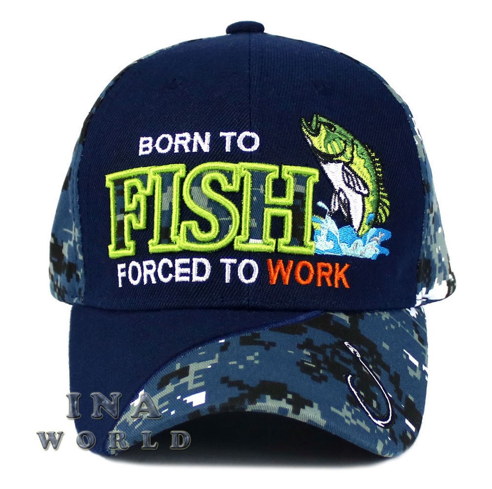 FISHING Hat FISH Embroidered Camouflage Outdoor Sports Adjustable ...