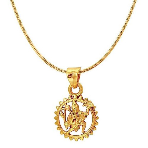 Traditional Lord Hanuman Gold Plated God Pendant with Chain For Men ...
