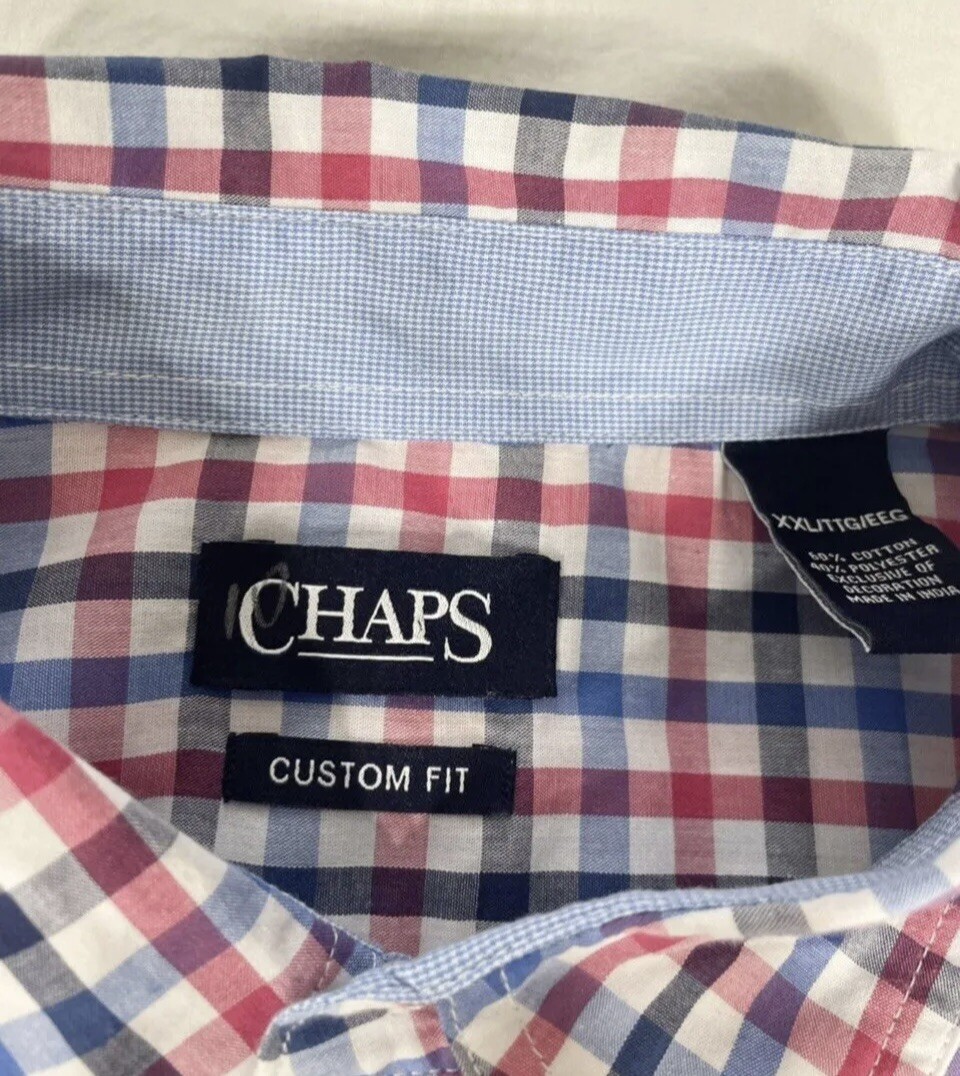 NWT Chaps Mens Multicolor Plaid Long Sleeve Button Up Shirt Size 2XL | eBay