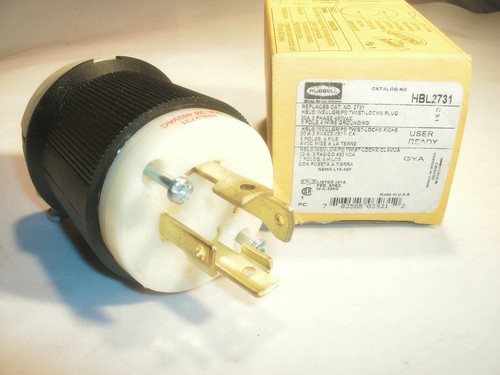 Hubbell HBL2731 Locking Plug - Black/White for sale online | eBay