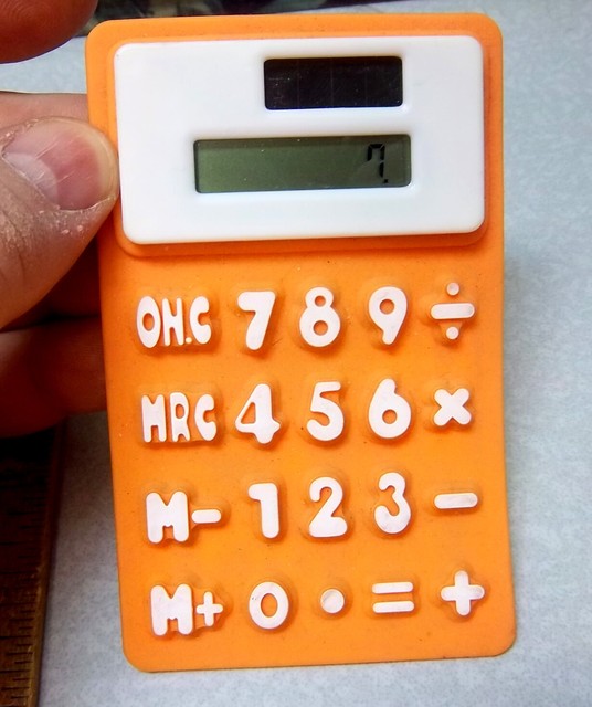 Fun Flexible Magnetic Solar Powered Calculator, flexs, sticks to fridge ...