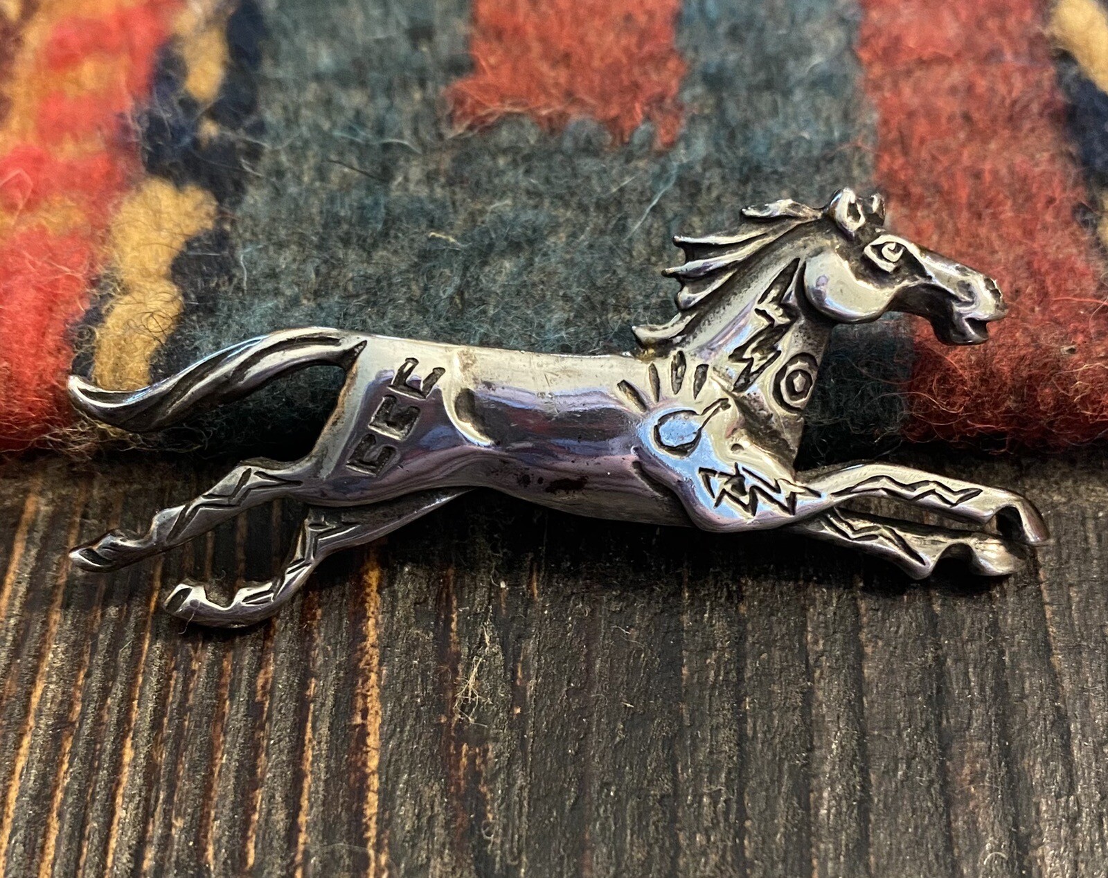 Robert Shields Sterling Horse Pin Native American Sym… - Gem