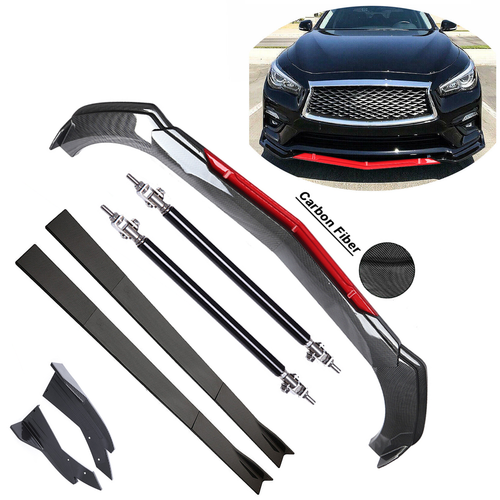 For Infiniti Q50 Base Front Rear Bumper Lip Spoiler Splitter Body Kit ...