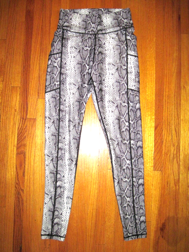 Black/Gray Snake Print Scrunch Butt High Waist Leggings W/Pockets Med ...