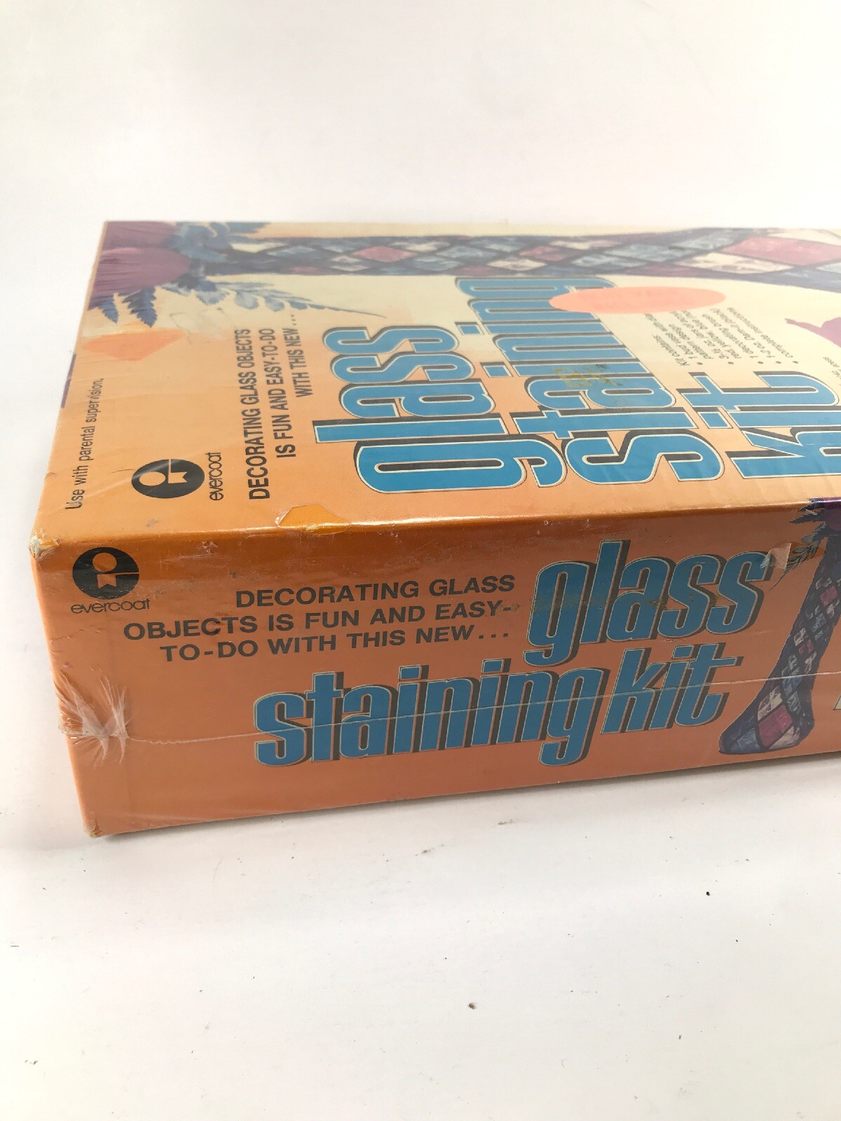 Evercoat Glass Staining Kit Vtg 1973 W/ Bud Vase W Diamond Pattern NEW ...