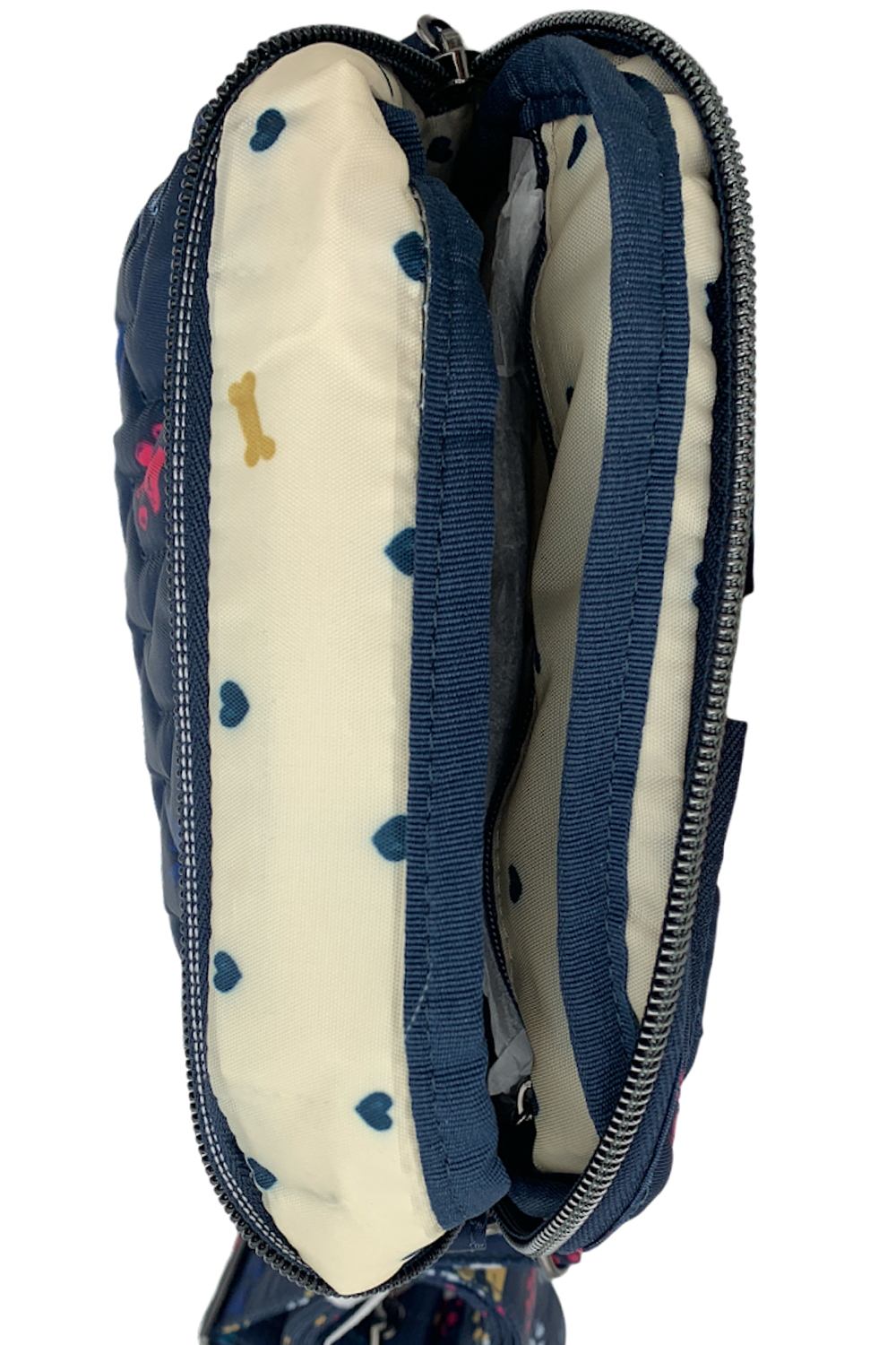 Lug RFID Wide Strap Crossbody with Charm Bar Skeeter Paws Navy Cat Dog ...