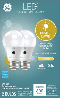 LED+ Dusk to Dawn SW 60W Replacement LED General Purpose A19 Light Bulb ...